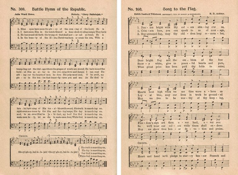 Free Printable Vintage Patriotic Hymns • Rose Clearfield