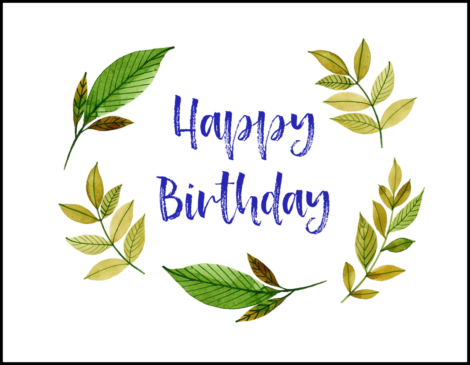 Leaves Happy Birthday A2 Greeting Card • Rose Clearfield