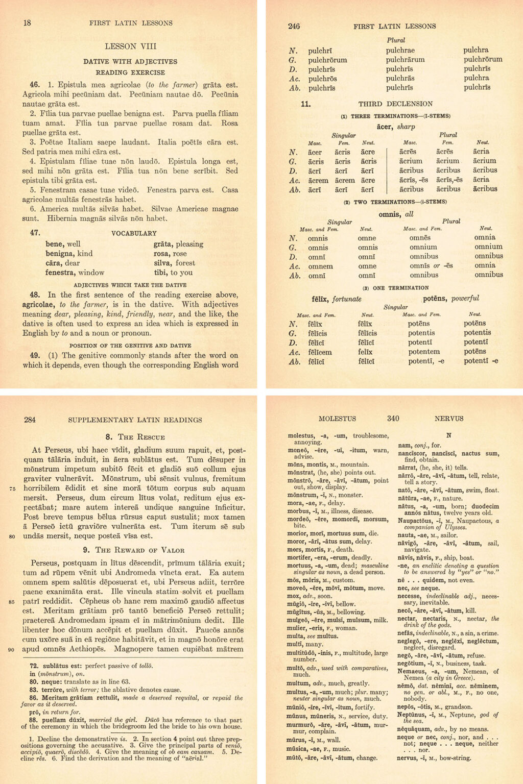 Free Vintage Beginner Latin Textbook Pages and Illustrations - Rose ...