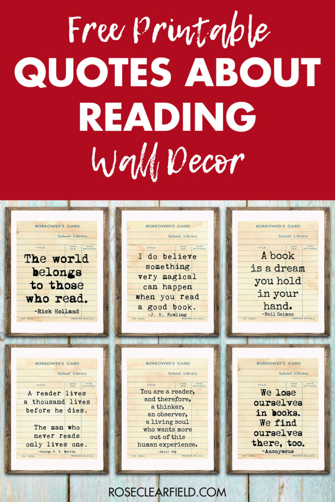 Free Printable Quotes About Reading Wall Decor Red Text Background ...