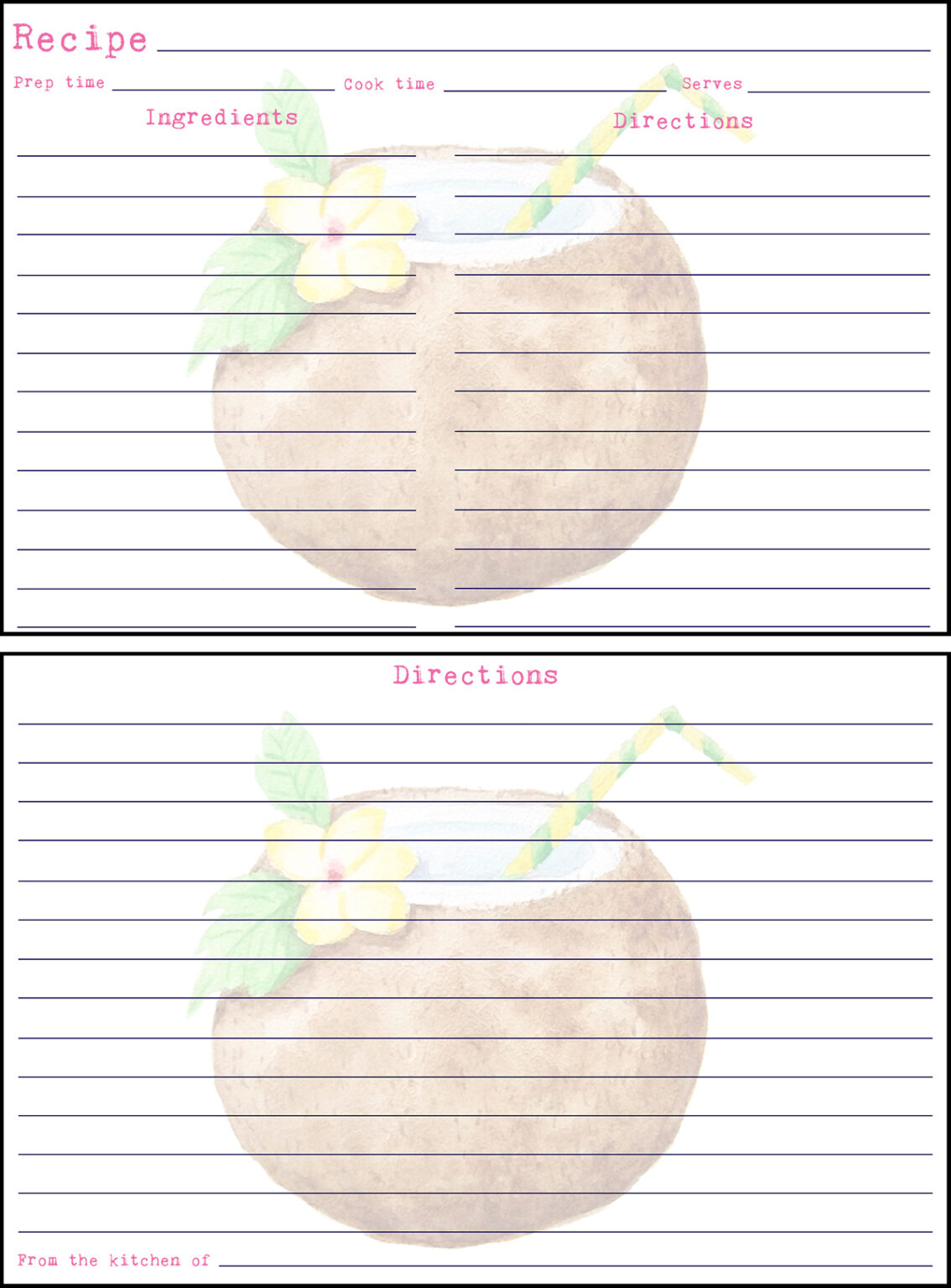 Free Printable Summer Recipe Cards • Rose Clearfield