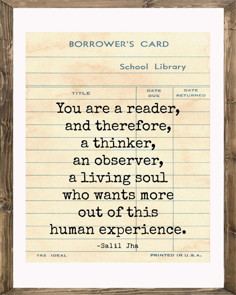 Free Printable Library Card Reading Quotes Wall Art • Rose Clearfield
