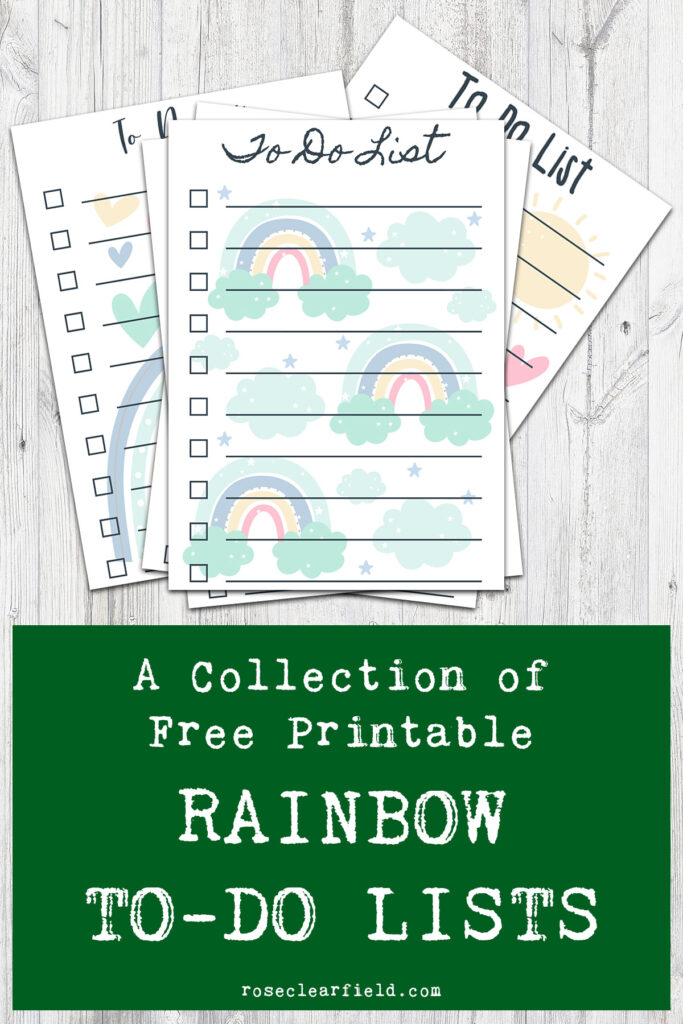 A Collection of Free Printable Rainbow To-Do Lists • Rose Clearfield