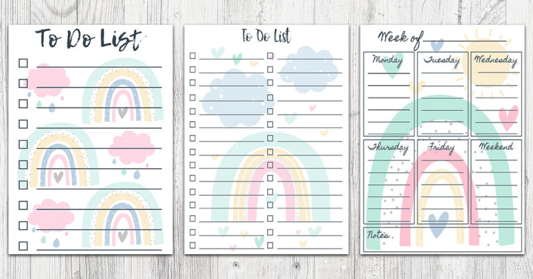 Free Printable Rainbow To-Do Lists • Rose Clearfield