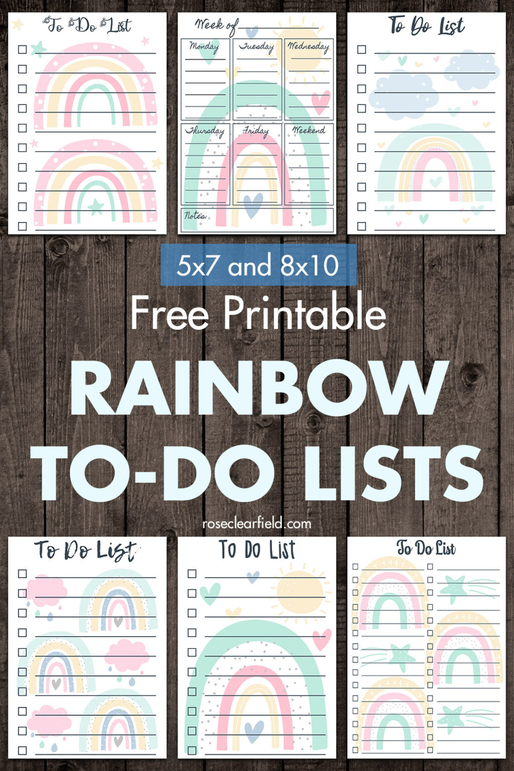 Free Printable Rainbow To-Do Lists • Rose Clearfield