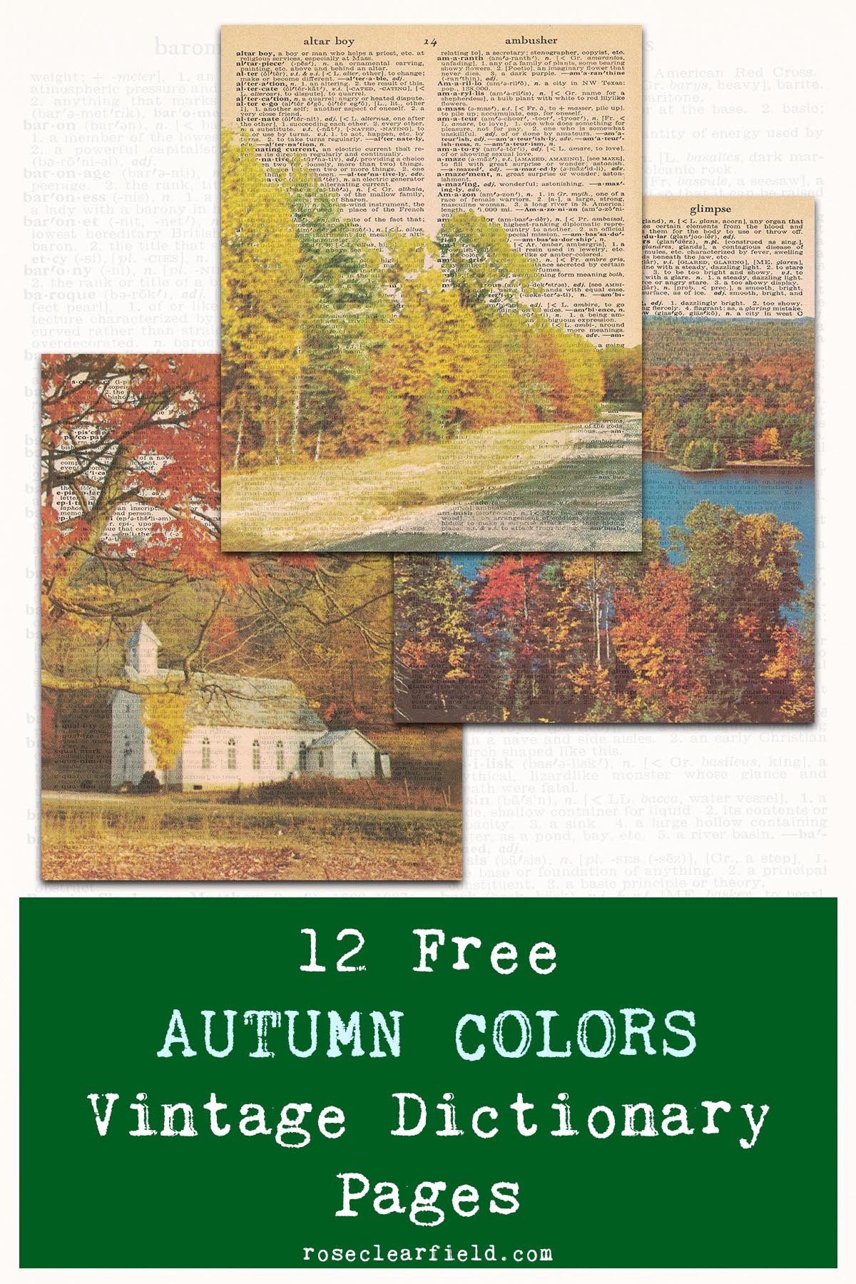Free Autumn Colors Dictionary Page Printables • Rose Clearfield