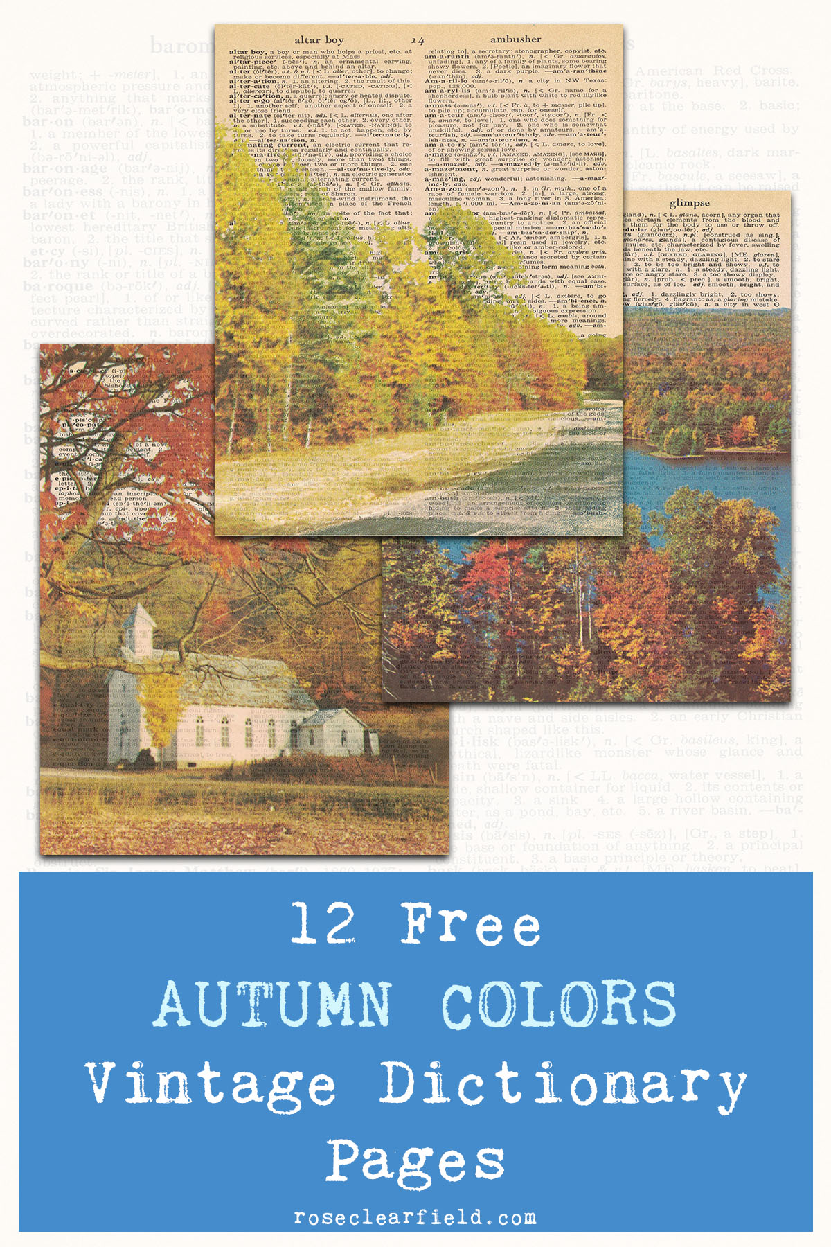 Free Autumn Colors Dictionary Page Printables • Rose Clearfield