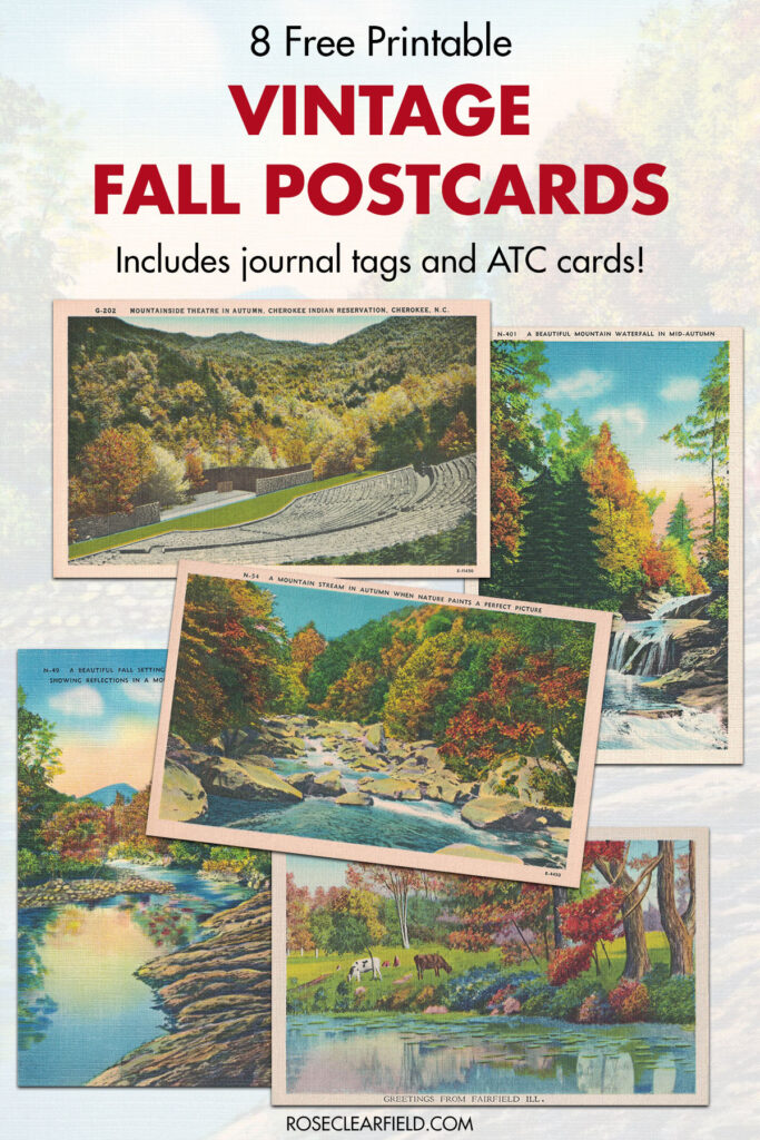 8 Free Printable Vintage Fall Postcards • Rose Clearfield