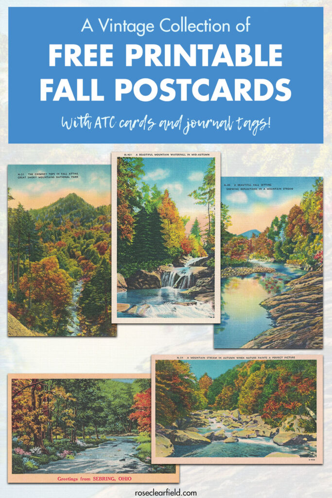 A Vintage Collection of Free Printable Fall Postcards • Rose Clearfield
