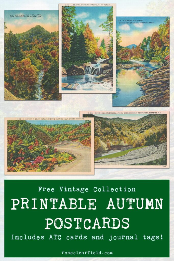 Free Vintage Collection Printable Autumn Postcards • Rose Clearfield