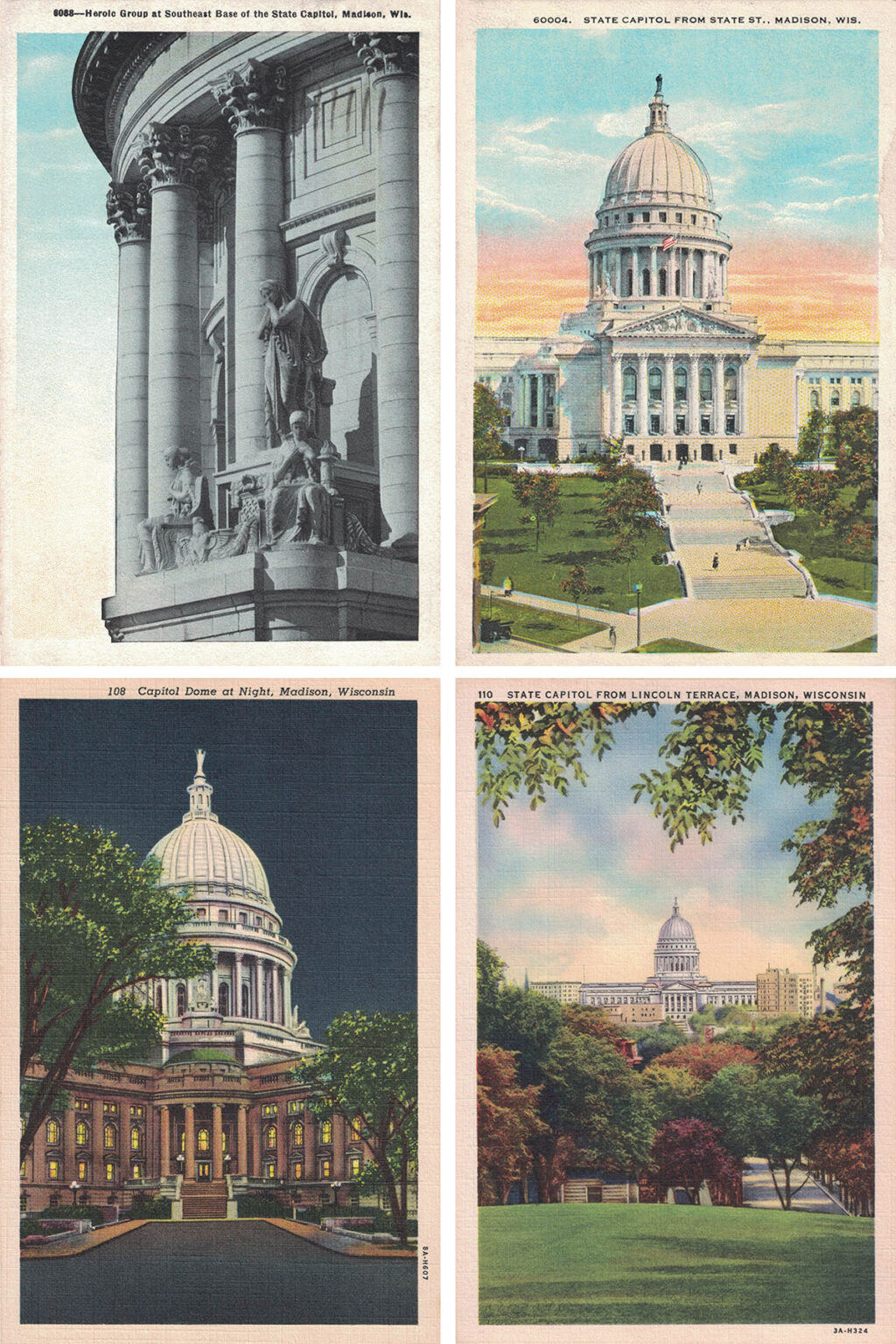 Wisconsin State Capitol Vintage Postcards Collage • Rose Clearfield