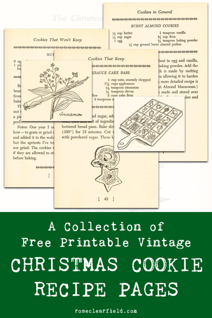 A Collection of Free Printable Vintage Christmas Cookie Recipe Pages ...