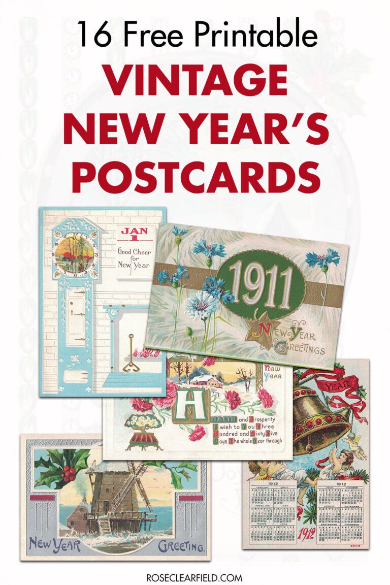 Free Printable Vintage New Year's Postcards • Rose Clearfield