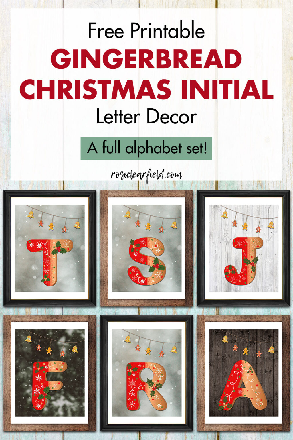 Free Gingerbread Holiday Initial Letter Prints • Rose Clearfield