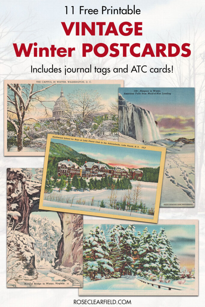 11 Free Printable Vintage Winter Postcards • Rose Clearfield