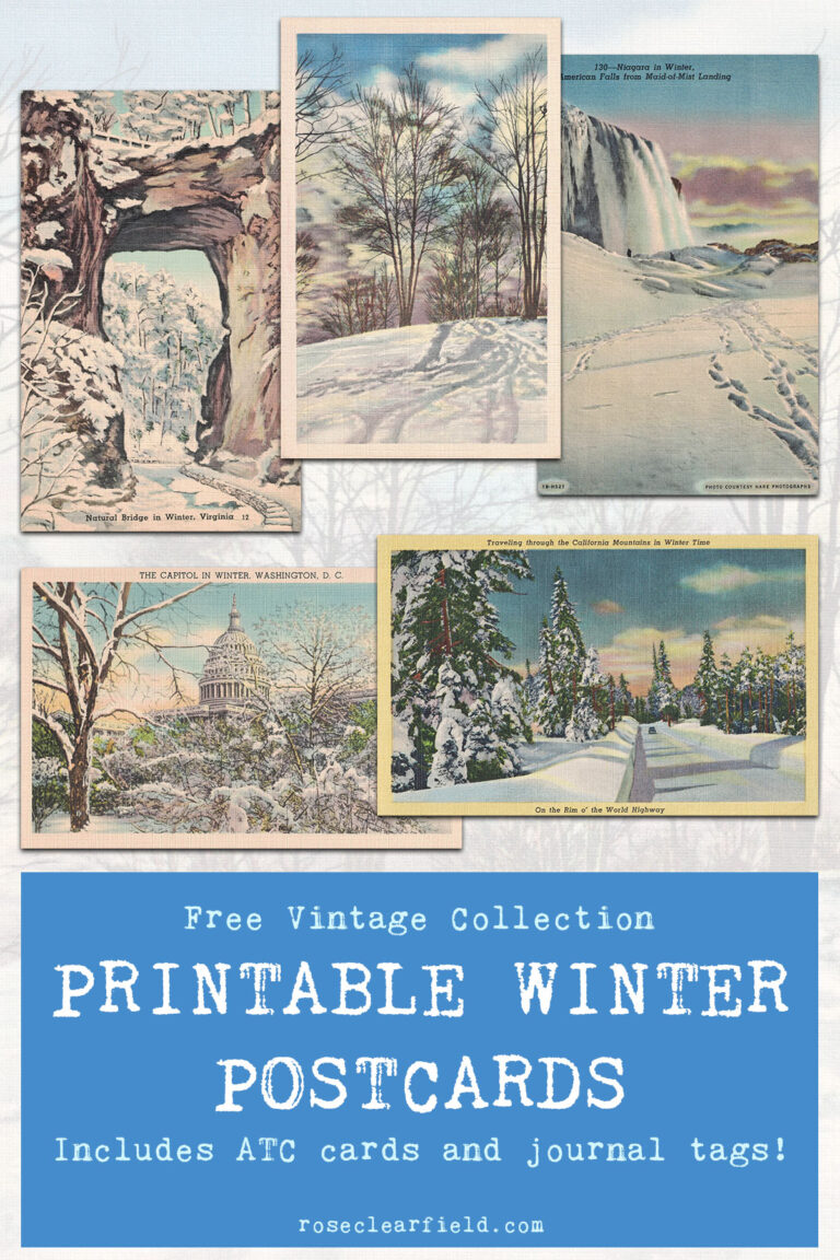 Free Vintage Collection Printable Winter Postcards • Rose Clearfield