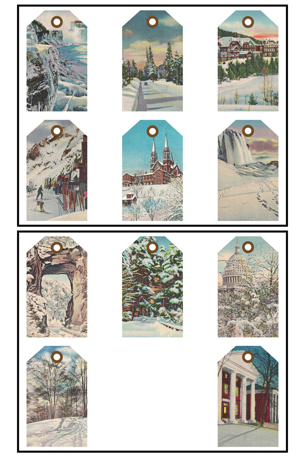 Free Printable Vintage Winter Postcards [with ATC Cards and Journal ...