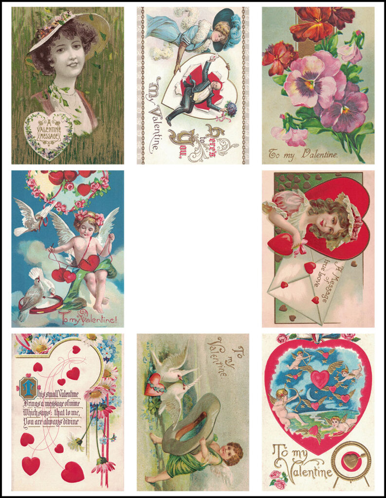 Free Printable Vintage Valentine's Day Postcards • Rose Clearfield