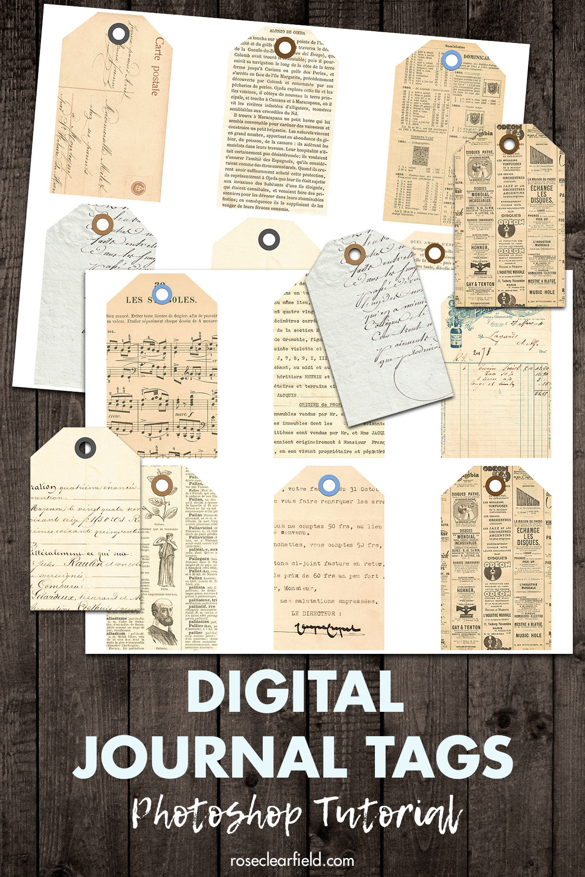How to Make Digital Journal Tags in Photoshop • Rose Clearfield