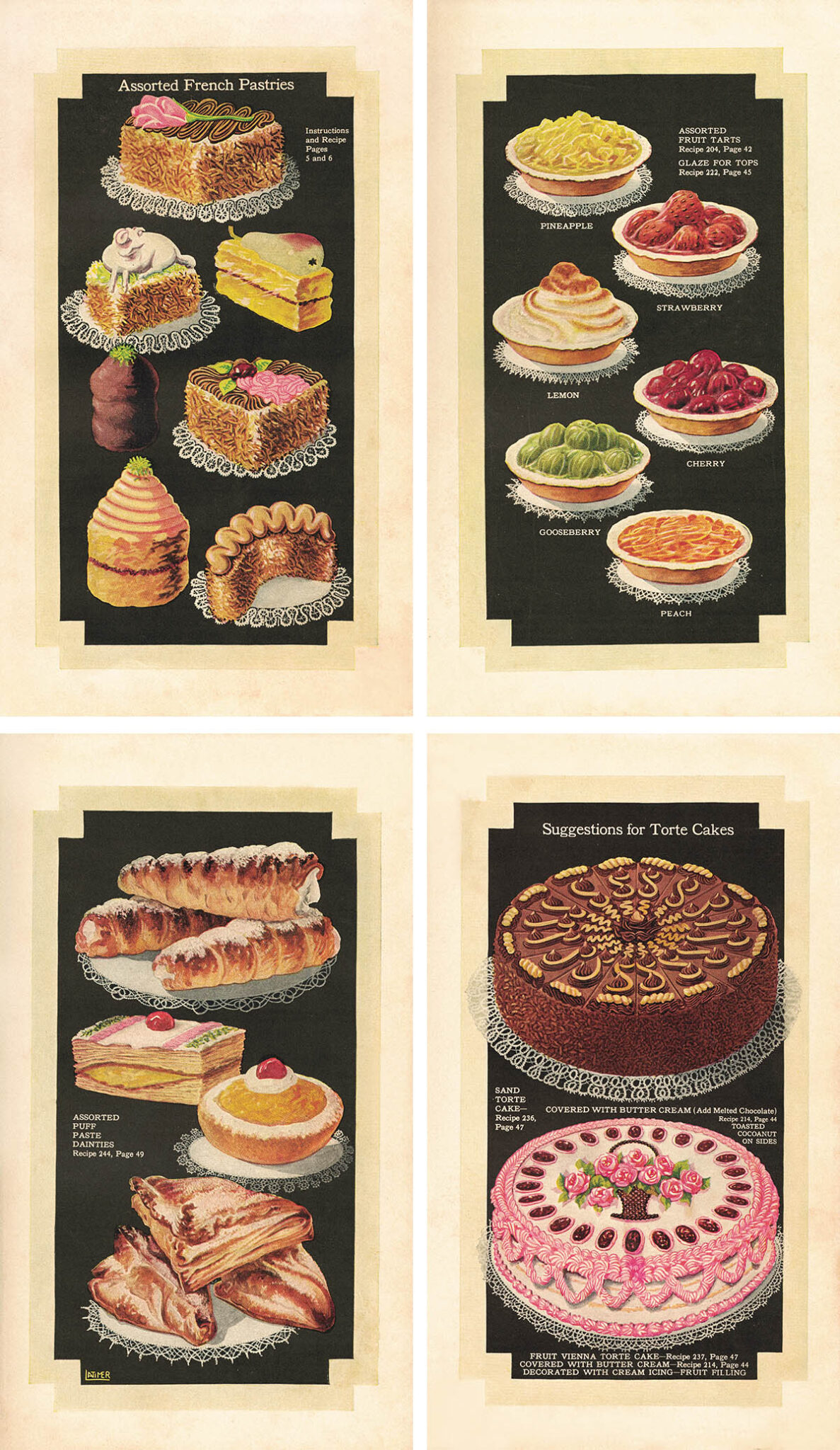 Free Vintage Desserts Cookbook Pages and Illustrations • Rose Clearfield