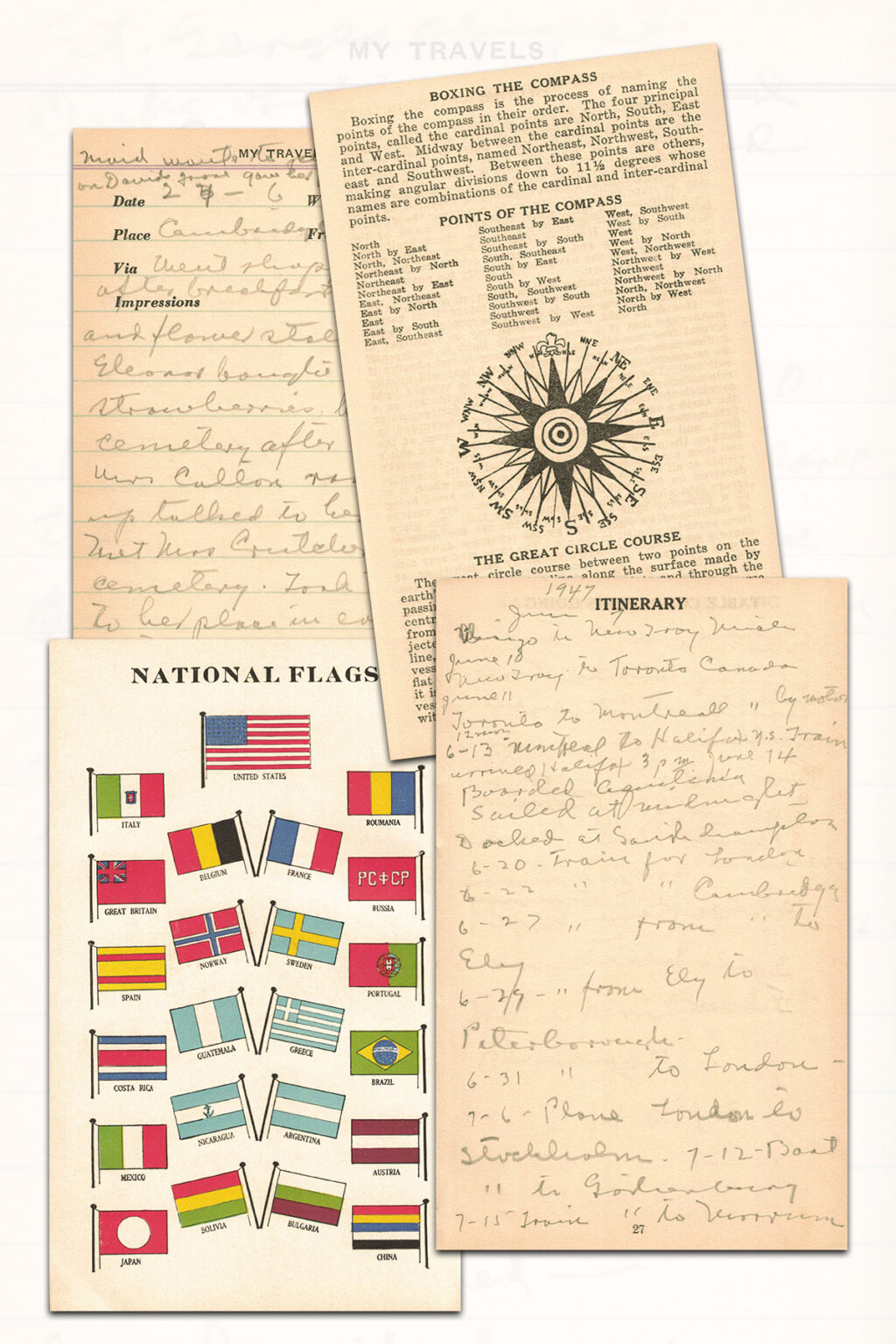 Free Printable Vintage Travel Journal Pages • Rose Clearfield