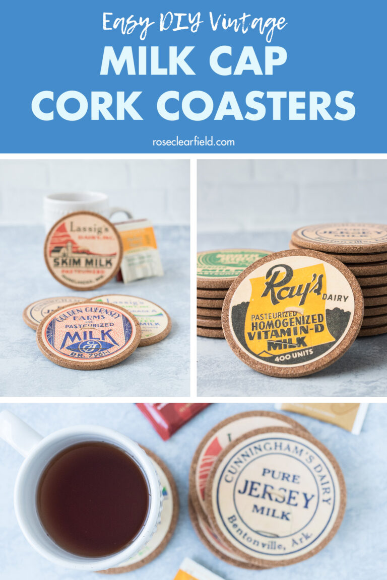 DIY Vintage Milk Cap Cork Coasters • Rose Clearfield
