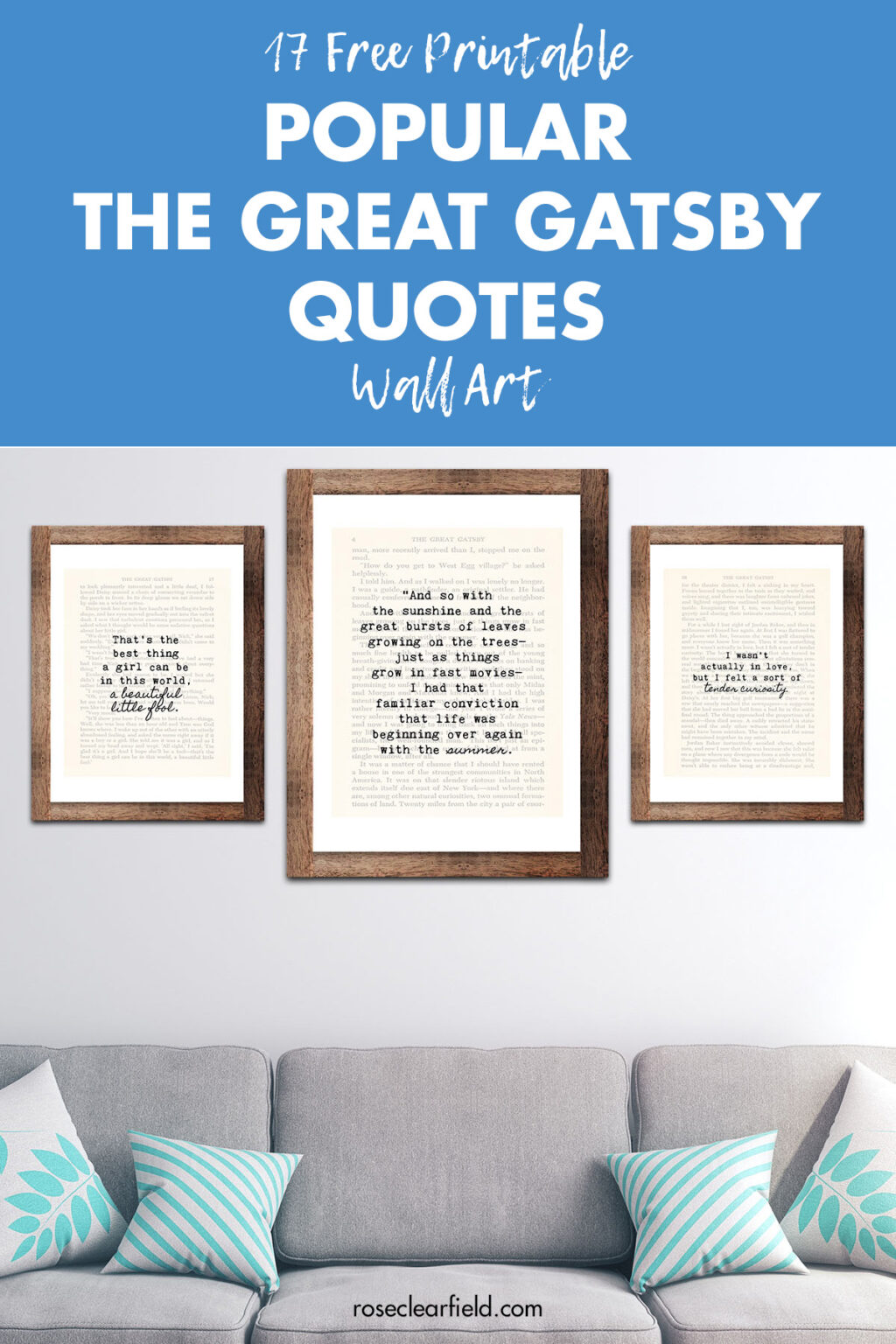 Free Printable Library Card Reading Quotes Wall Art • Rose Clearfield