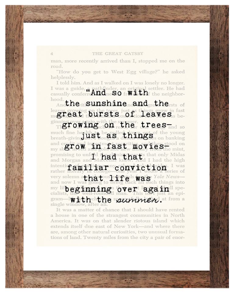 Free Printable The Great Gatsby Quotes Wall Art • Rose Clearfield