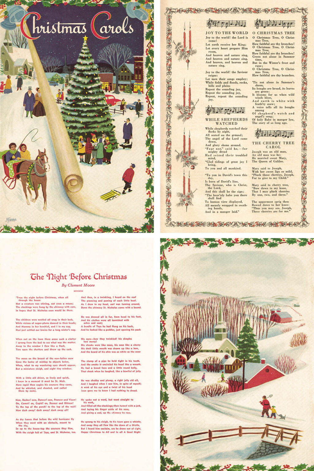 Free Printable Vintage Color Illustration Christmas Carols - Rose ...