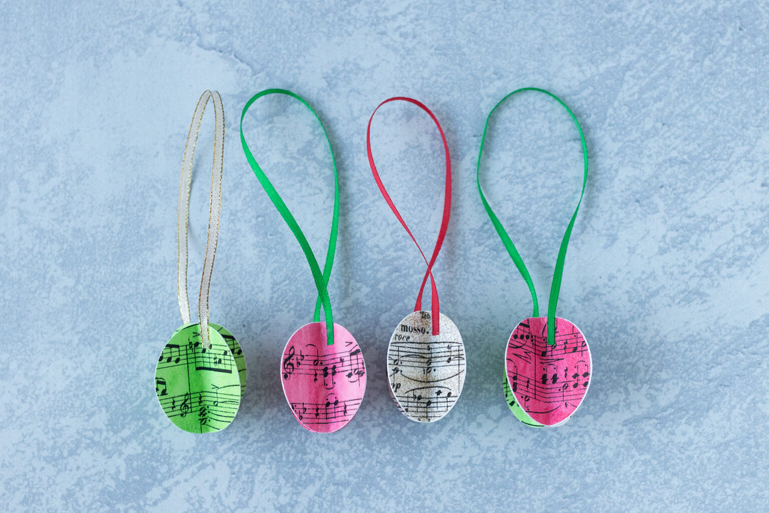DIY Simple Sheet Music Ornaments • Rose Clearfield
