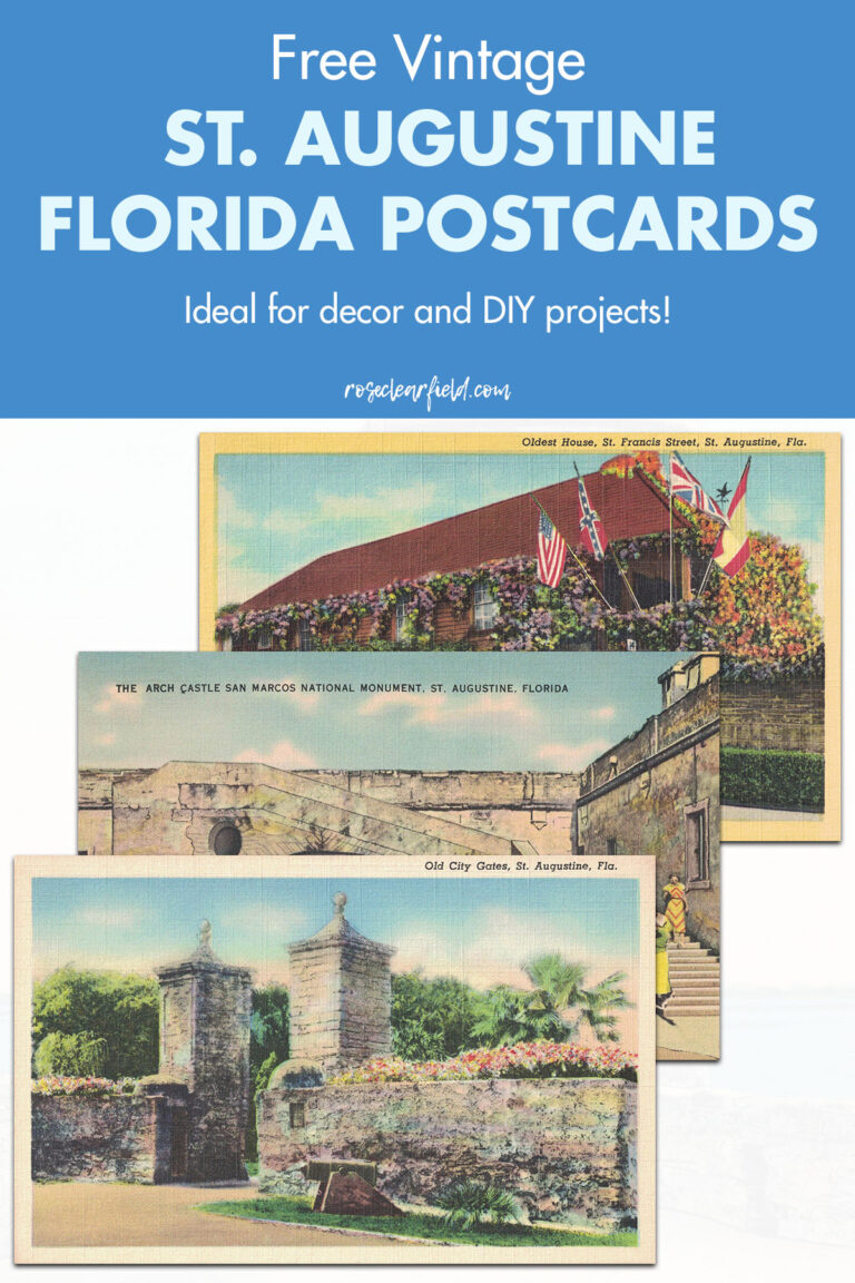 Free Printable Vintage St. Augustine Florida Postcards • Rose Clearfield