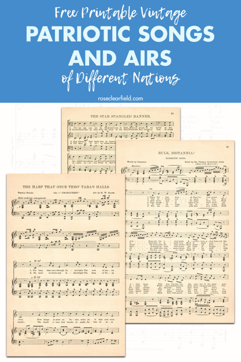 Free Vintage Patriotic Songs and Airs of Different Nations • Rose ...