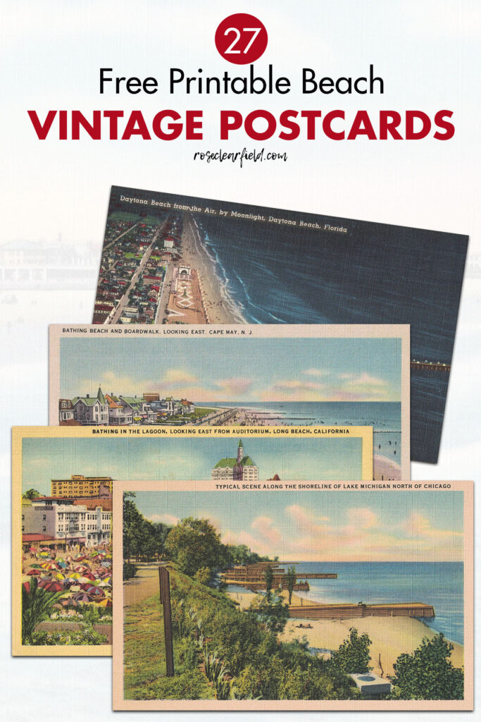 27 Free Printable Beach Vintage Postcards • Rose Clearfield