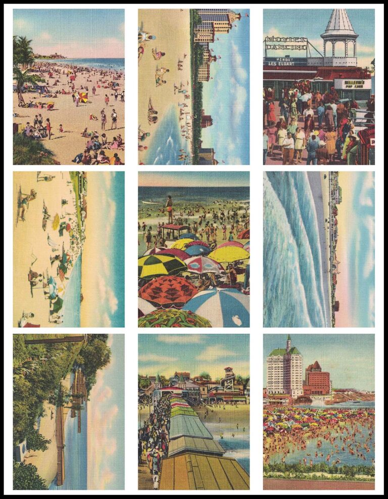 Free Printable Vintage Beach Postcards • Rose Clearfield