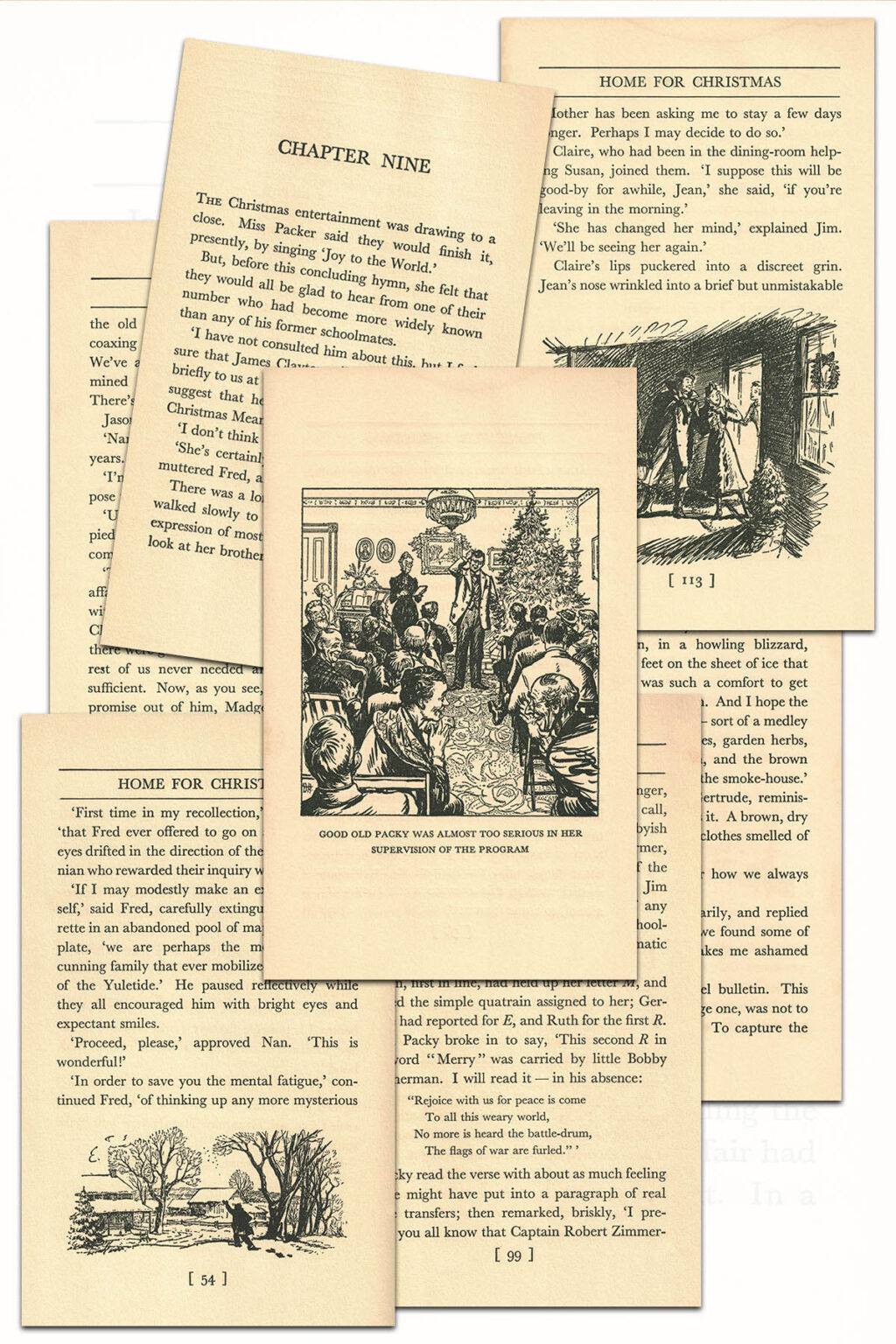 Free Printable Vintage Home for Christmas Book Pages • Rose Clearfield