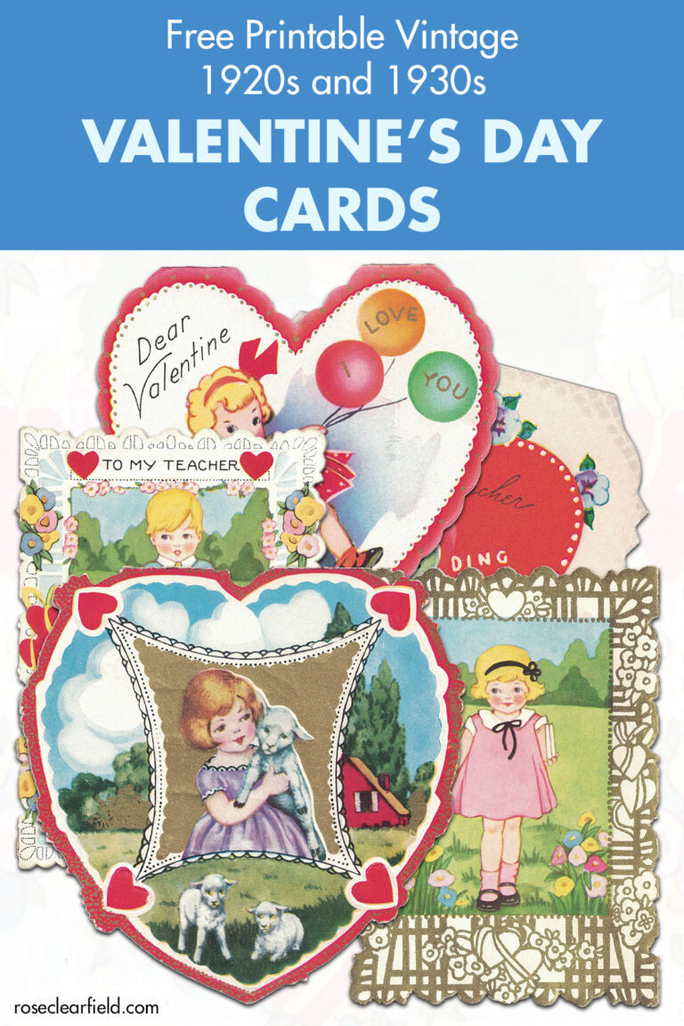 Free Printable Vintage Valentine's Day Cards • Rose Clearfield