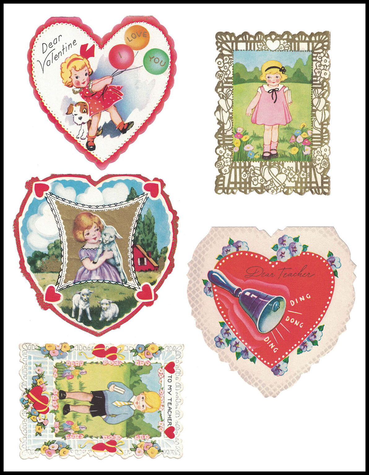 Free Printable Vintage Valentine's Day Cards • Rose Clearfield