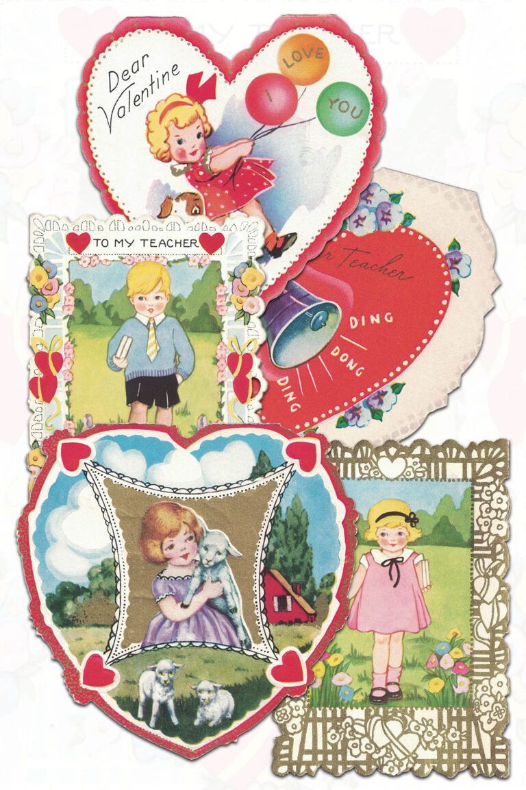 Free Printable Vintage Valentine's Day Cards • Rose Clearfield