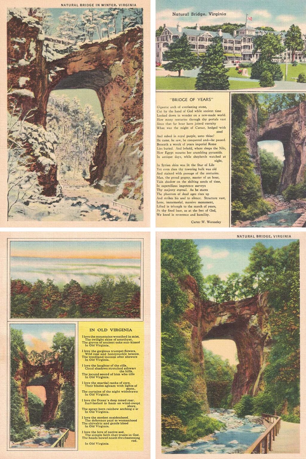 Free Printable Vintage Natural Bridge Virginia Postcards • Rose Clearfield