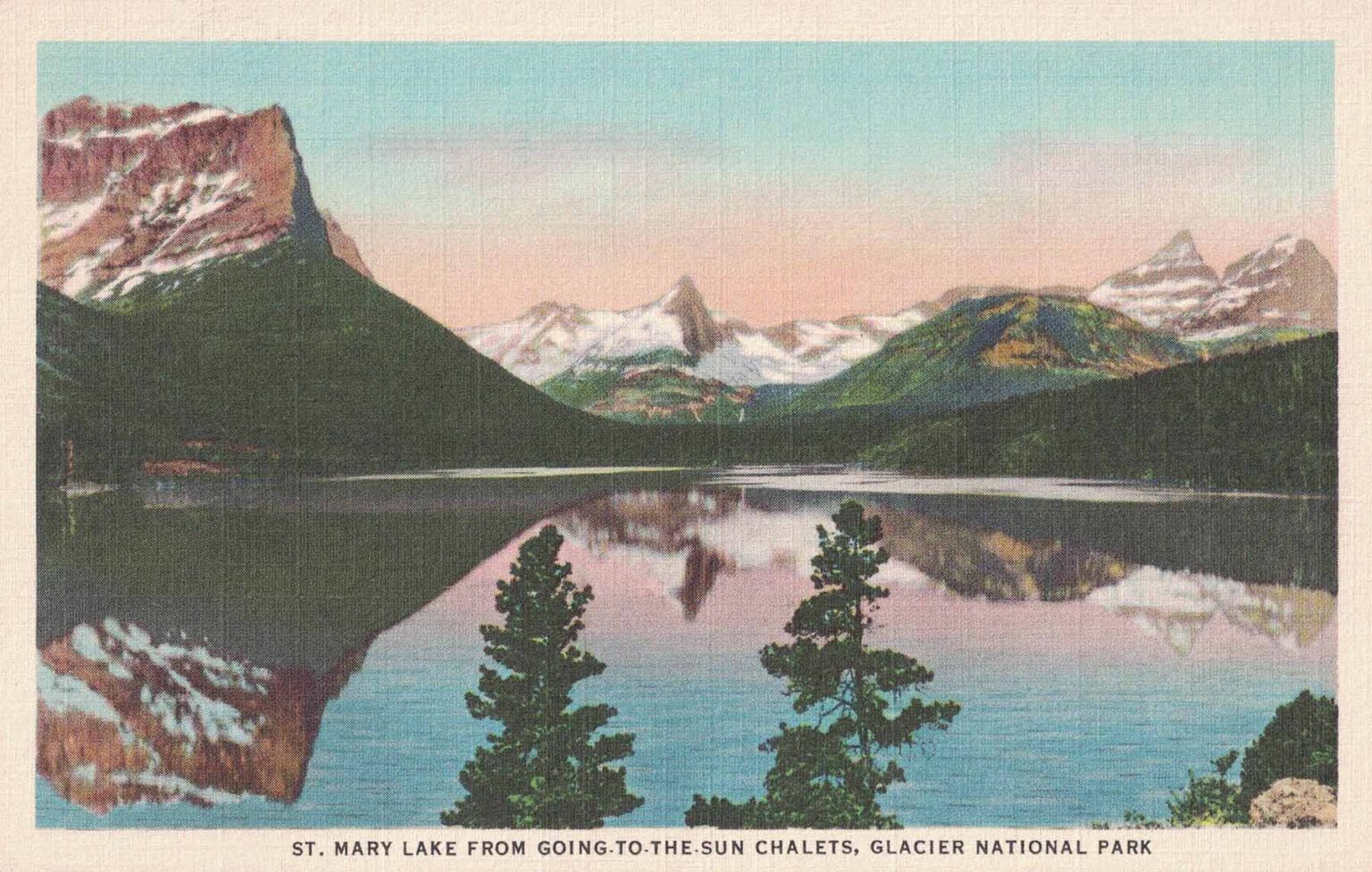 Free Printable Vintage Glacier National Park Postcards • Rose Clearfield