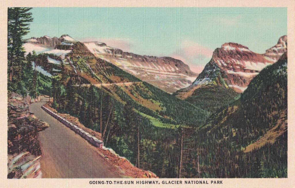 Free Printable Vintage Glacier National Park Postcards • Rose Clearfield