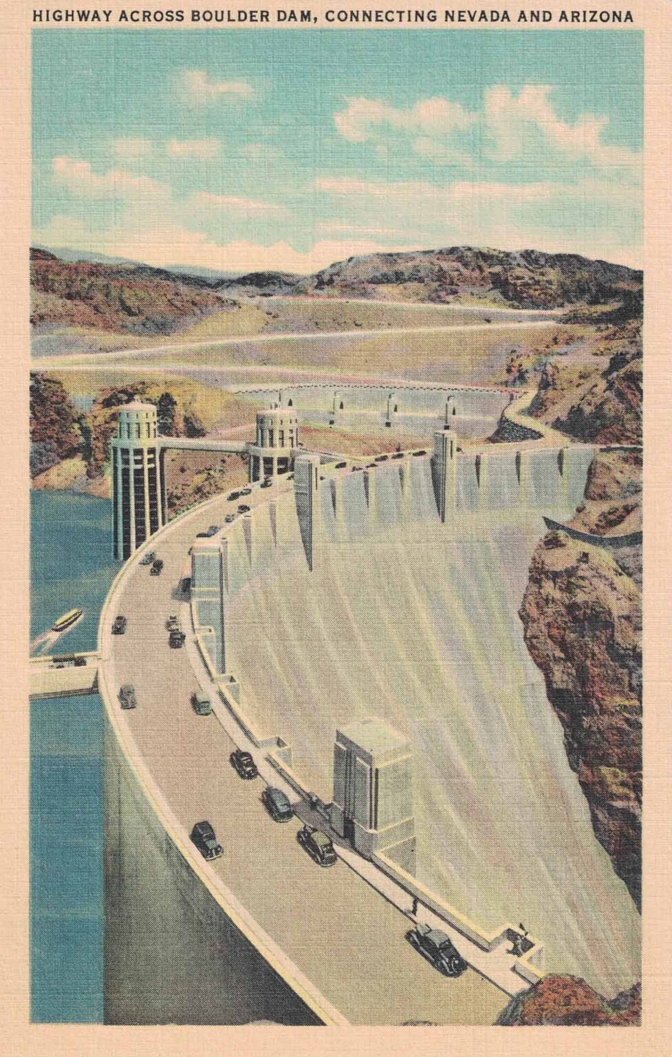 Free Printable Vintage Hoover Dam Postcards • Rose Clearfield