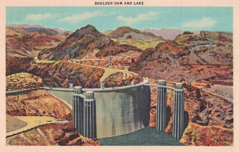 Free Printable Vintage Hoover Dam Postcards • Rose Clearfield