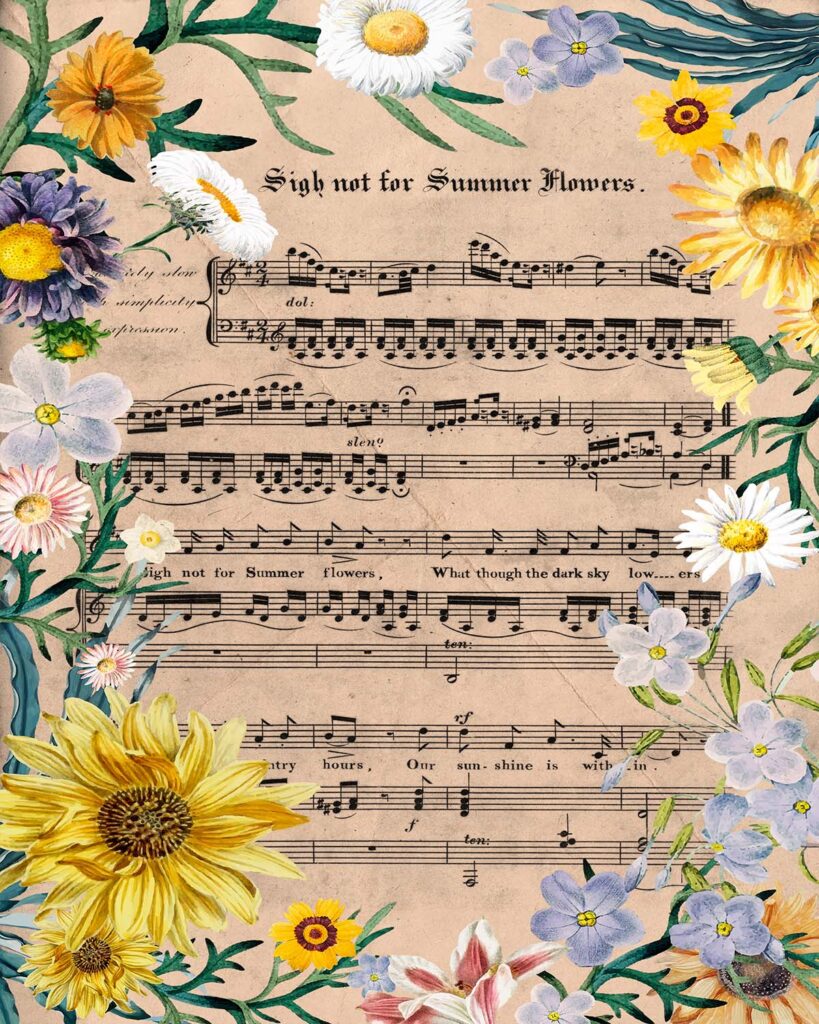 Free Printable Vintage Summer Sheet Music Wall Art • Rose Clearfield