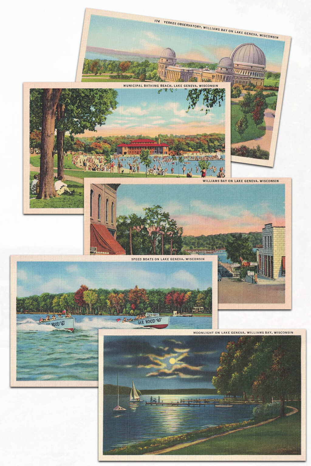 Free Printable Vintage Lake Geneva Wisconsin Postcards • Rose Clearfield