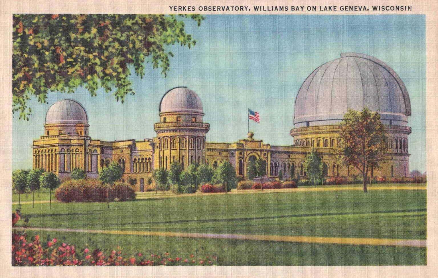 Vintage Postcard Wisconsin Lake Geneva Yerkes Observatory, Williams Bay ...