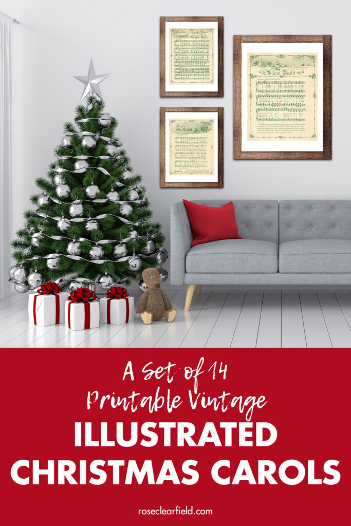 A Set of 14 Printable Vintage Illustrated Christmas Carols • Rose ...